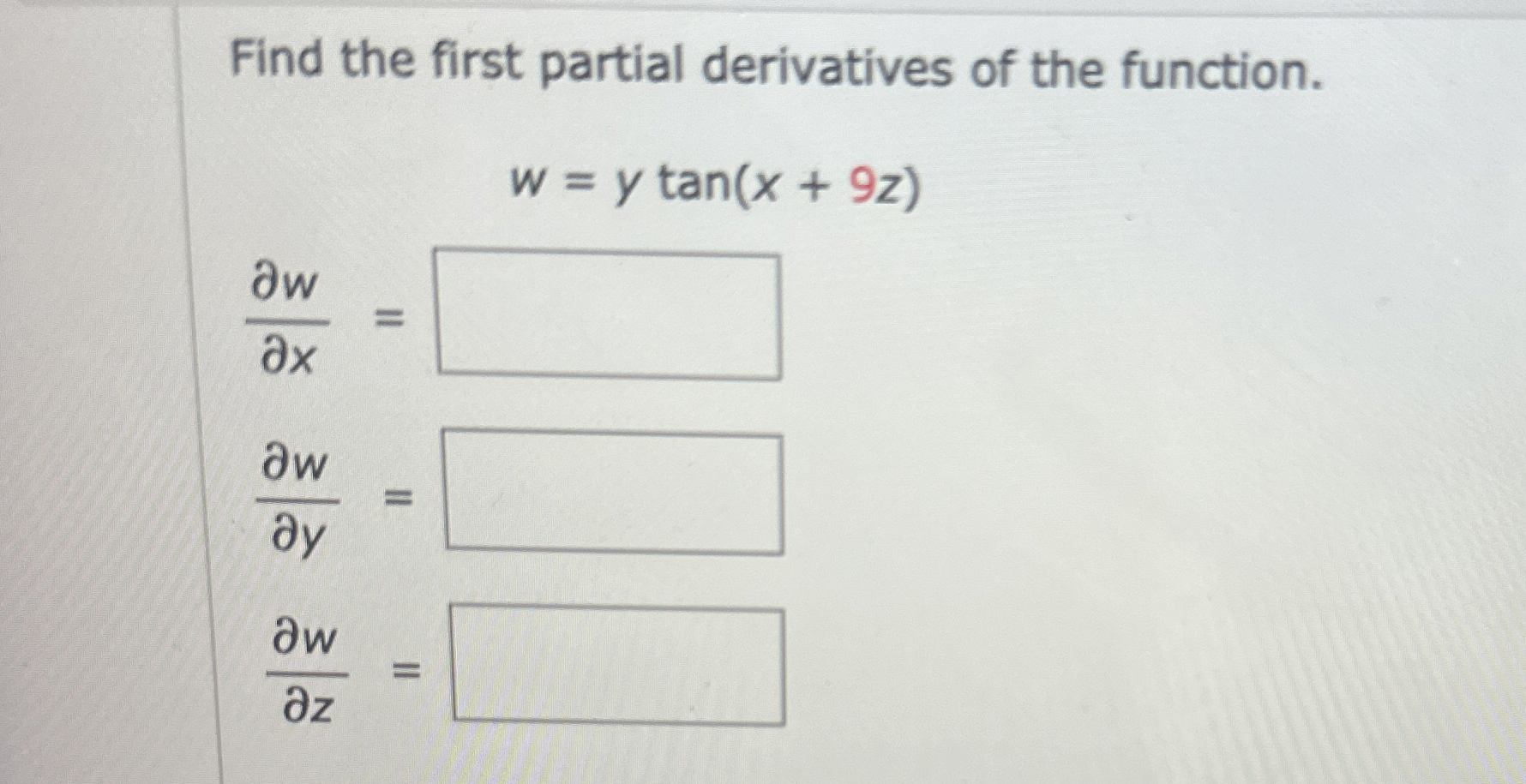 Solved Find the first partial derivatives of the | Chegg.com