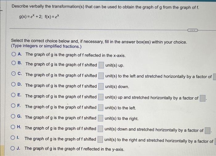 Solved Describe verbally the transformation(s) that can be | Chegg.com