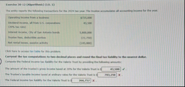 Solved Exercise 30-12 (Algorithmic) (LO. 1) ﻿The entity | Chegg.com