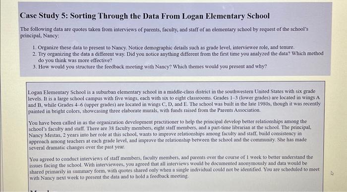 Solved Case Study 5: Sorting Through the Data From Logan | Chegg.com