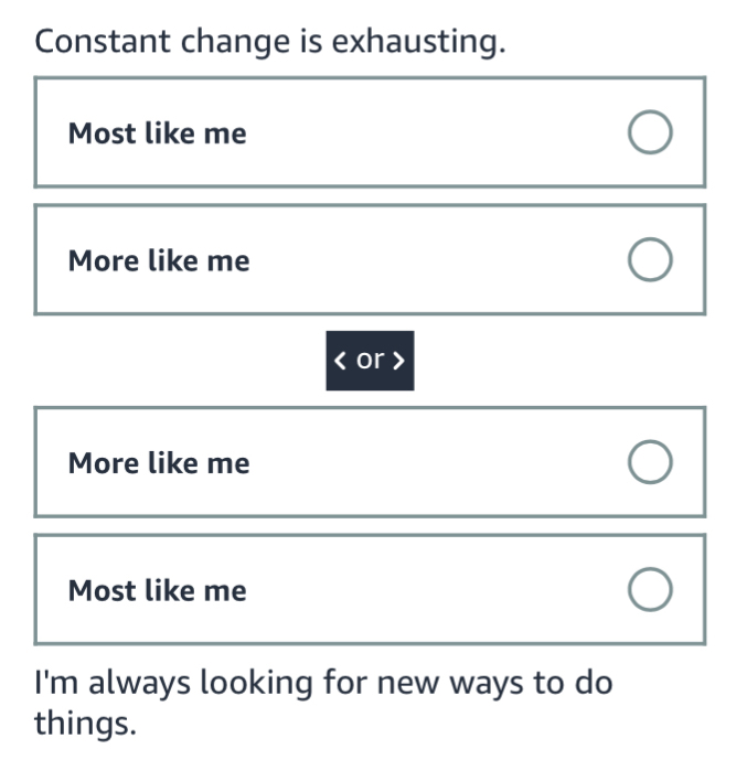 Solved Constant change is exhausting.More like meMost like | Chegg.com