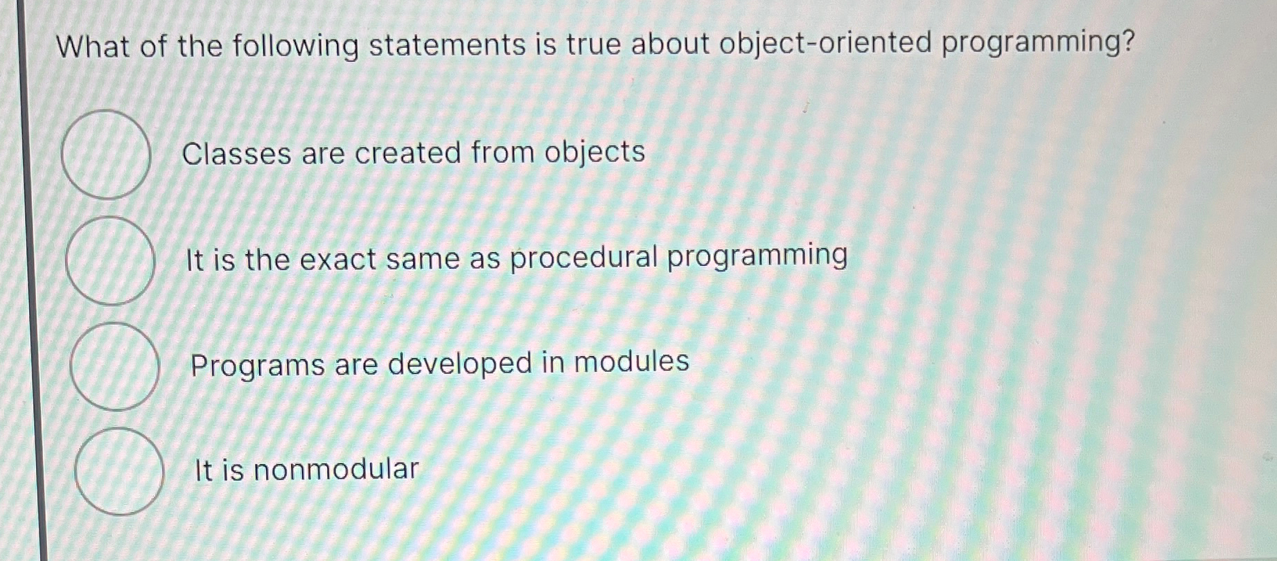 Solved What of the following statements is true about | Chegg.com