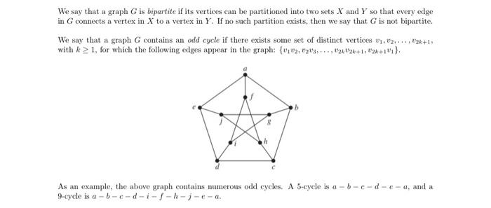 Solved (a) Is the above graph bipartite? If so, explain why. | Chegg.com