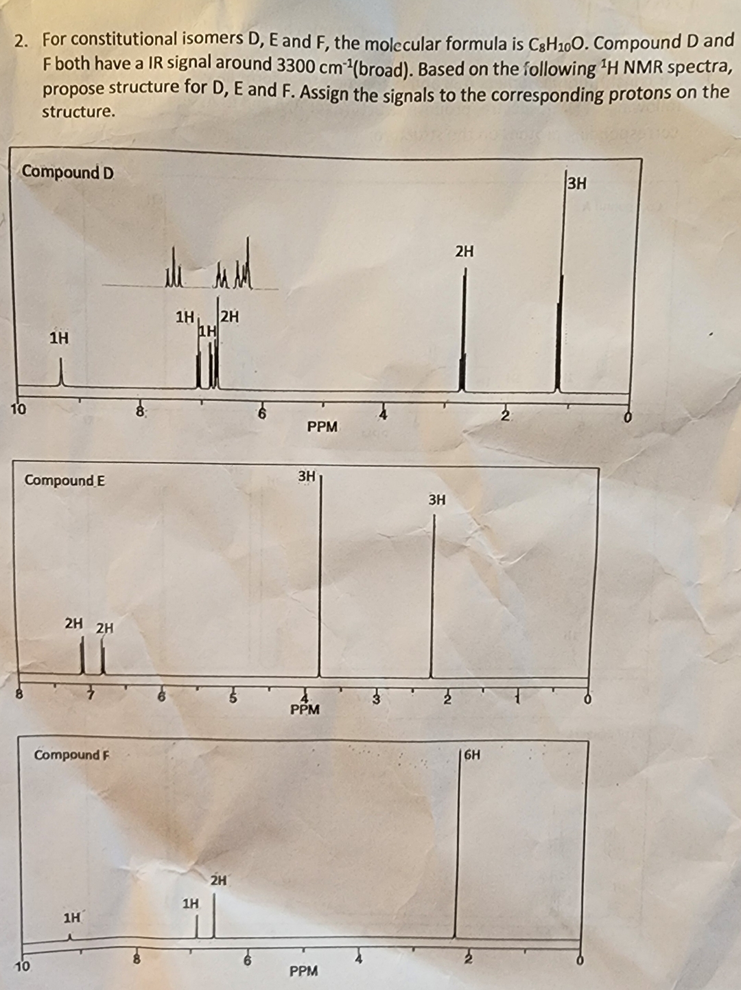 Solved For constitutional isomers D,E ﻿and F, ﻿the molecular | Chegg.com