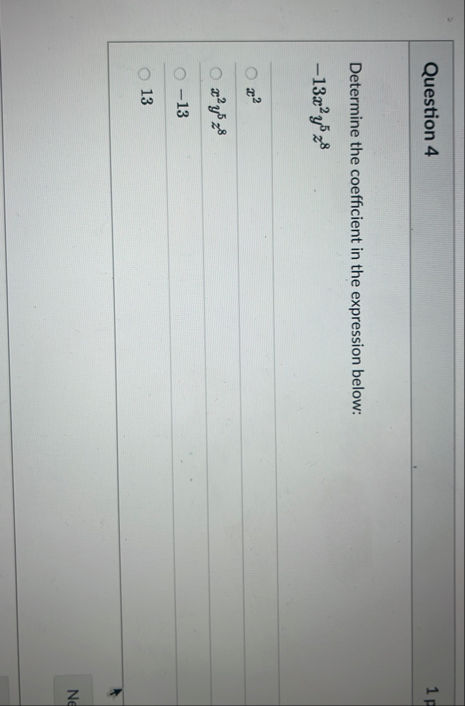 Solved Question 4Determine the coefficient in the expression | Chegg.com