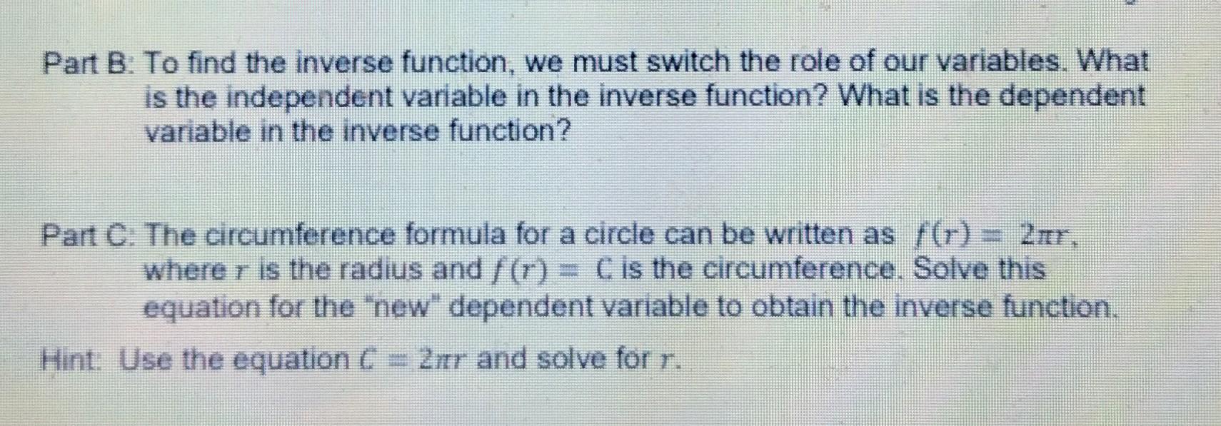 Solved A function and its inverse represent the same | Chegg.com