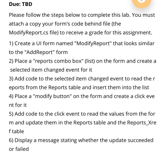 Solved Due: TBD Please follow the steps below to complete | Chegg.com