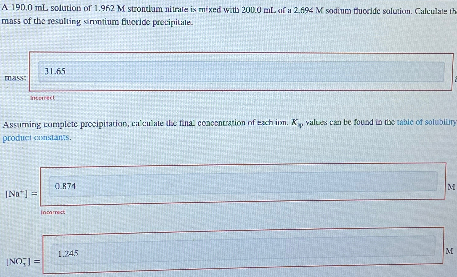 A 190.0mL ﻿solution of 1.962M ﻿strontium nitrate is | Chegg.com