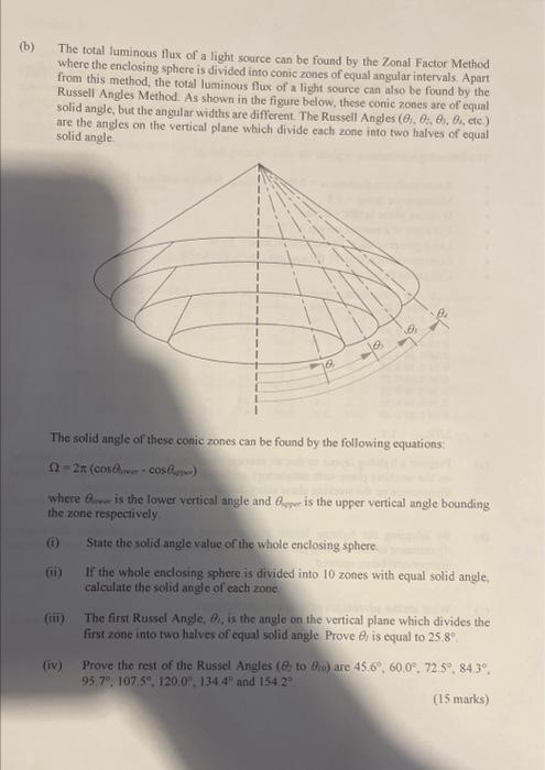 (a) The cone diagram and luminous intensity | Chegg.com