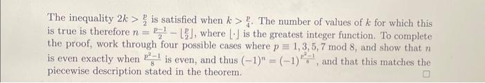 Solved Theorem 13.7. If p is an odd prime, then | Chegg.com