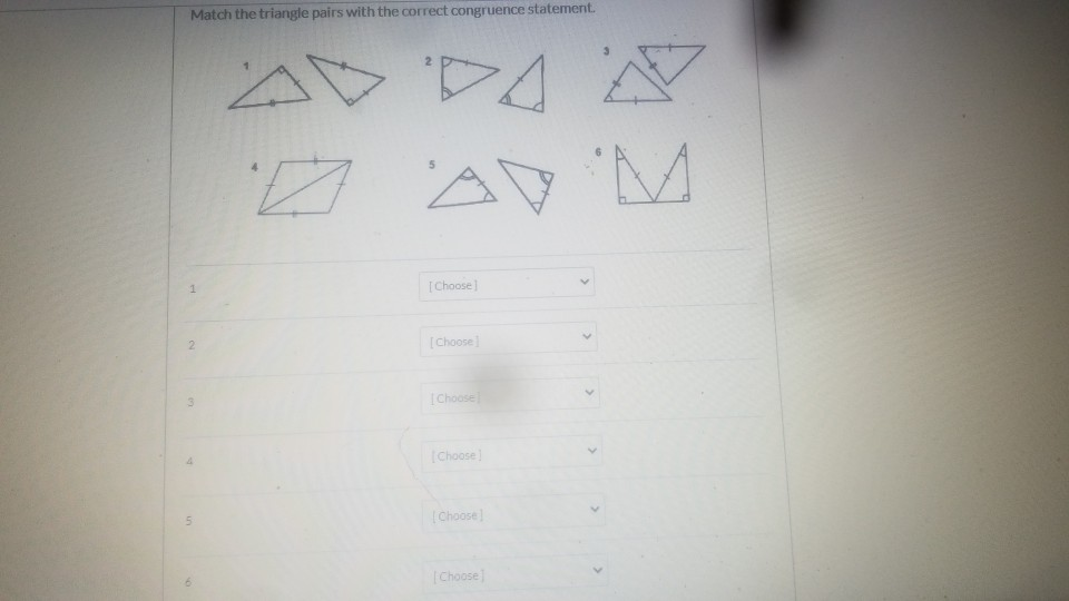 Solved Match the triangle pairs with the correct congruence | Chegg.com