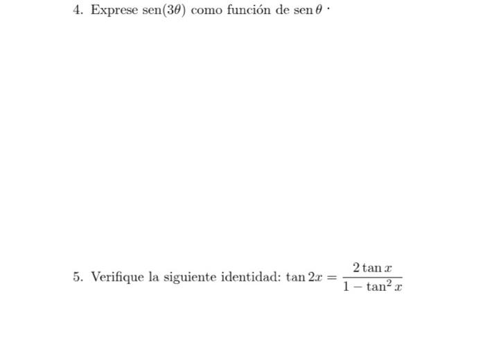 Solved 4. Express sen as a function of sen5. Verify the | Chegg.com