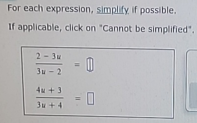 Solved For each expression, simplify if possible.If | Chegg.com