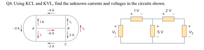 Solved Using KCL ans KVL find the unknown currents and | Chegg.com