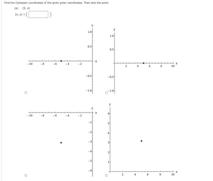 Solved Find The Cartesian Coordinates Of The Given Polar