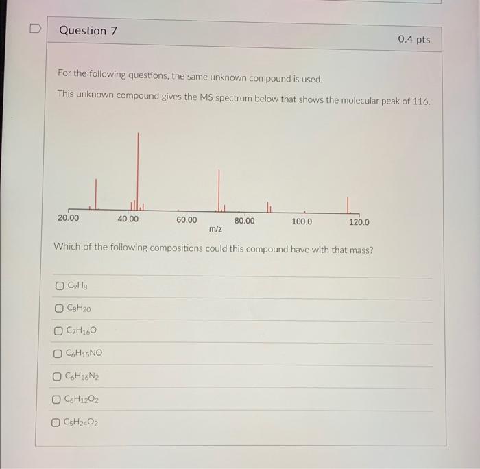 Solved For the following questions, the same unknown | Chegg.com