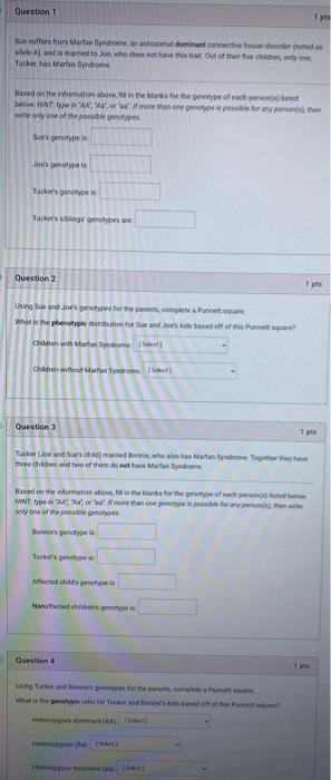 Solved Tuckir, has Marfat Syrdrome Suevegenotype is: Jot | Chegg.com