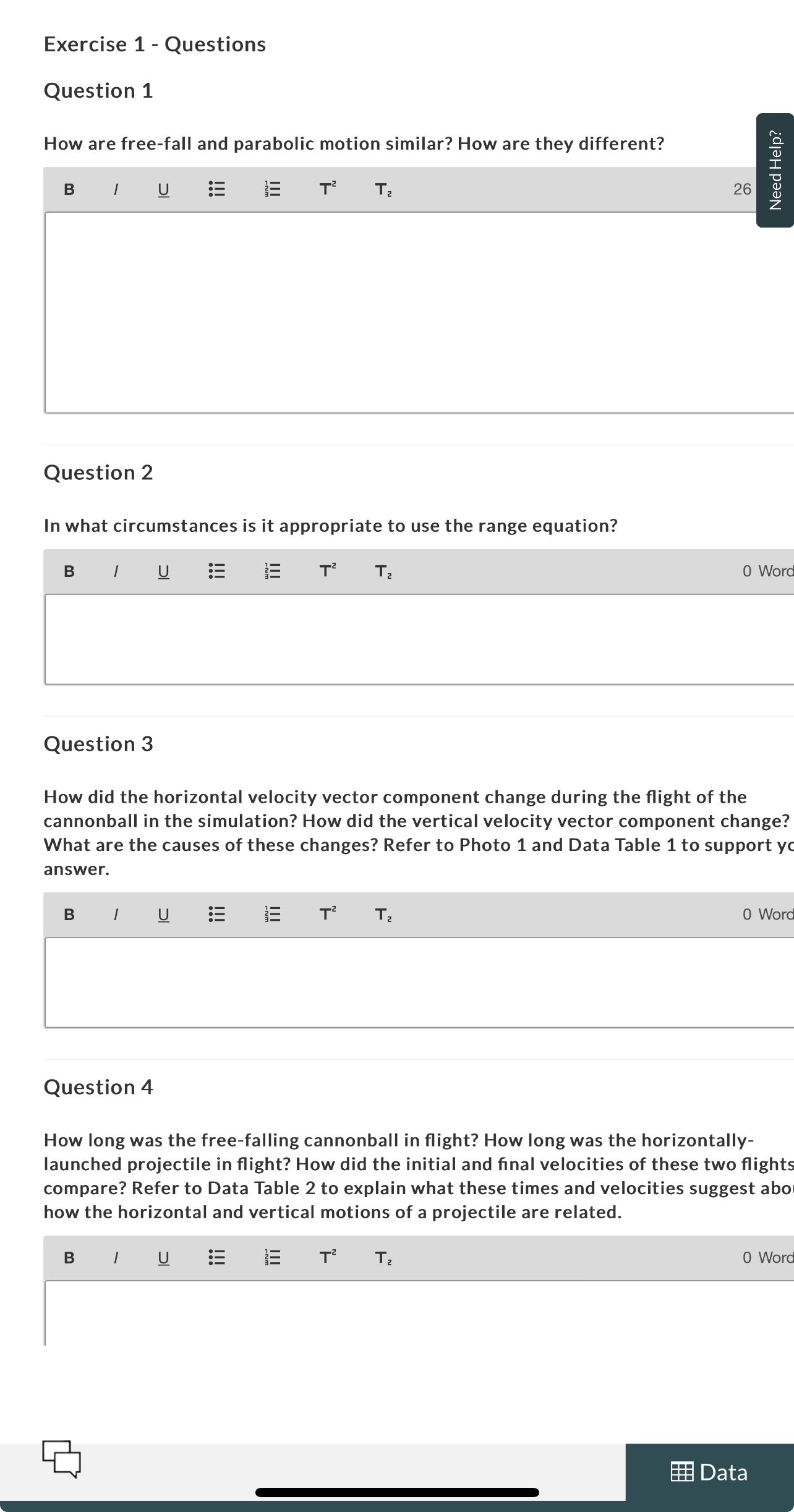 Solved Question 1How are free-fall and parabolic motion | Chegg.com
