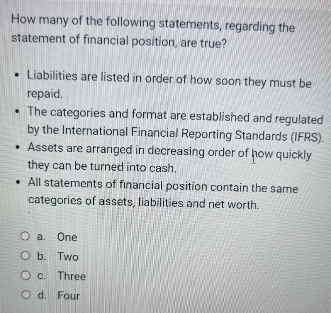 Solved How many of the following statements, regarding the | Chegg.com