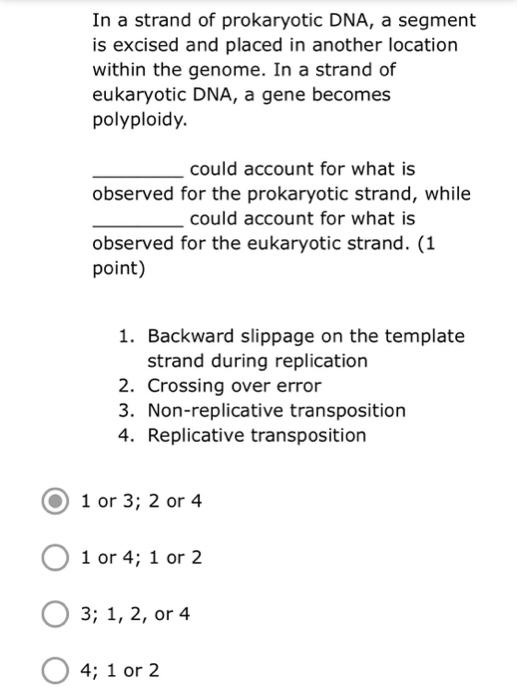 Solved In a strand of prokaryotic DNA, a segment is excised | Chegg.com