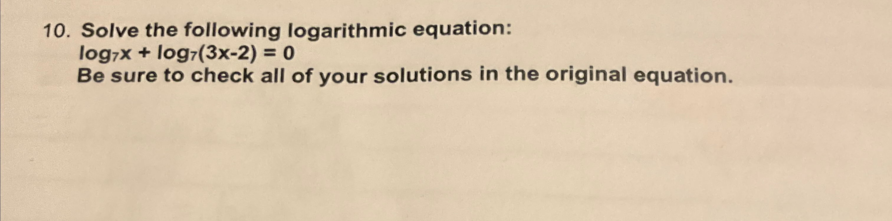 Solved Solve the following logarithmic | Chegg.com