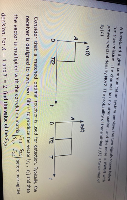 A baseband digital communication system employs the | Chegg.com