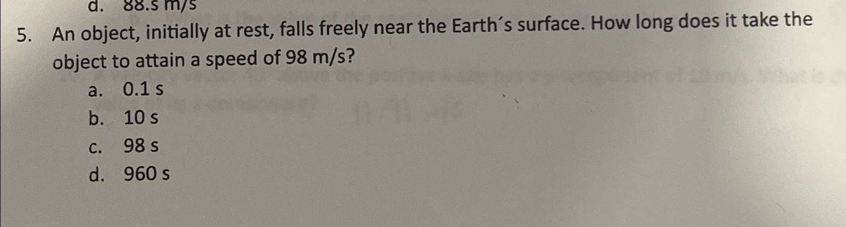 Solved An object, initially at rest, falls freely near the | Chegg.com