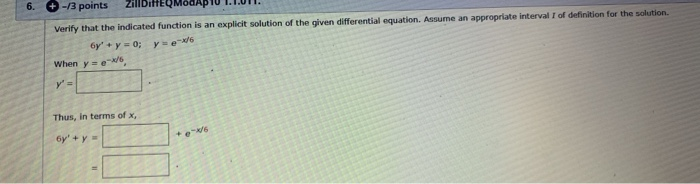 Solved Verify that the indicated function is an explicit | Chegg.com