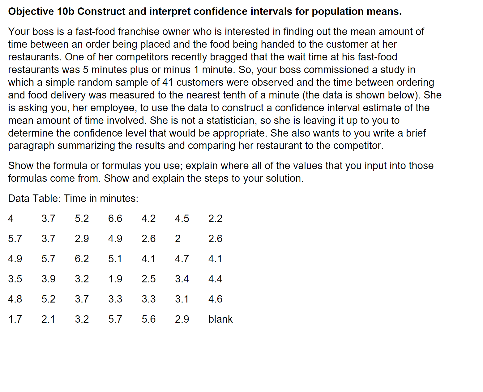 Solved Objective 10b Construct and interpret confidence | Chegg.com