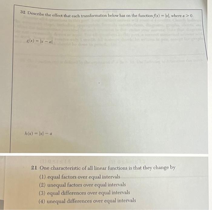 Solved 32. Describe the effect that each transformation | Chegg.com