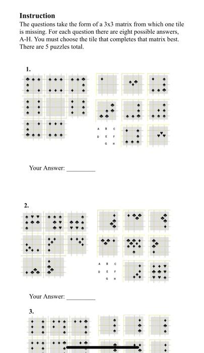 Solved Logic Puzzles Instruction The questions take the form | Chegg.com
