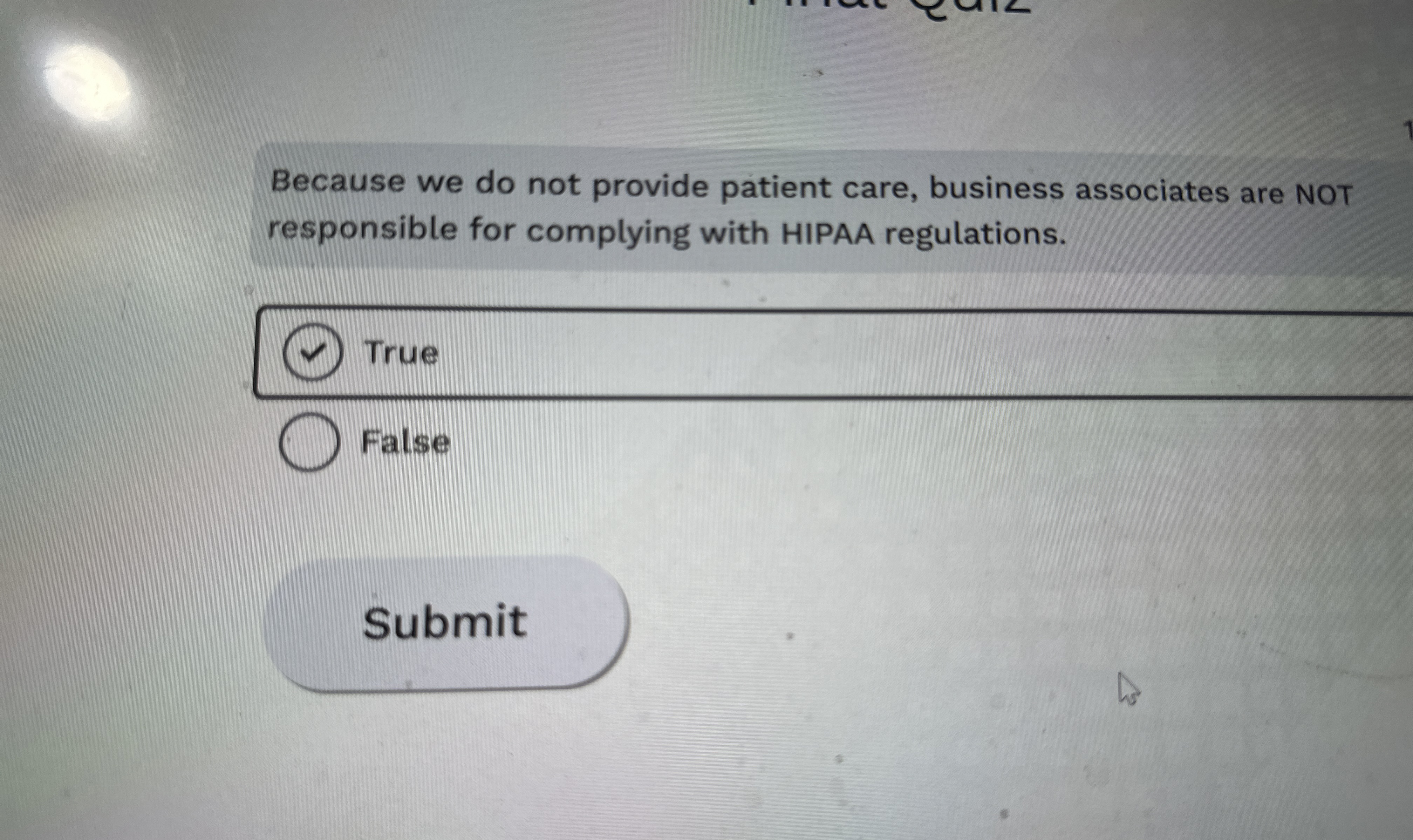 Solved Because we do not provide patient care, business | Chegg.com