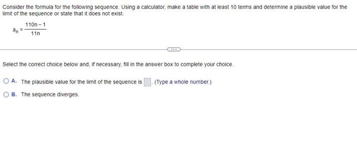 Solved Consider the formula for the following sequence. | Chegg.com