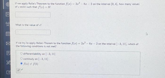 Solved 4 09 If we apply Rolle's Theorem to the function f(x) | Chegg.com