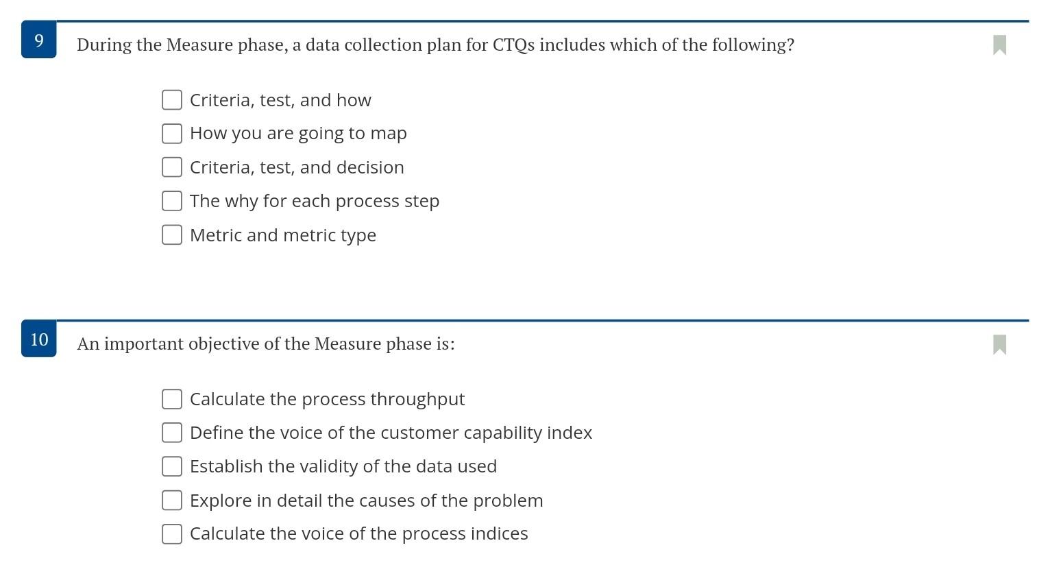 Solved During the Measure phase, a data collection plan for | Chegg.com