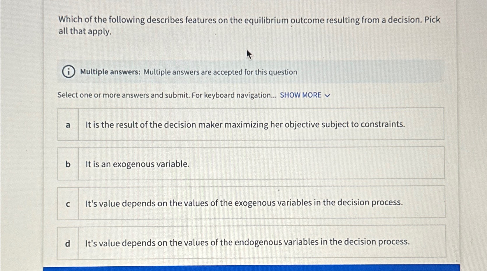 Solved Which of the following describes features on the | Chegg.com