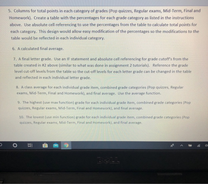 Create a spreadsheet that your instructor could use | Chegg.com