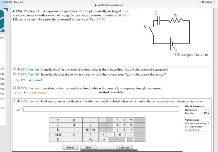 Solved 6:24 PM Tue Jul 9 20% I usb06ca.theexpertta.com Class | Chegg.com