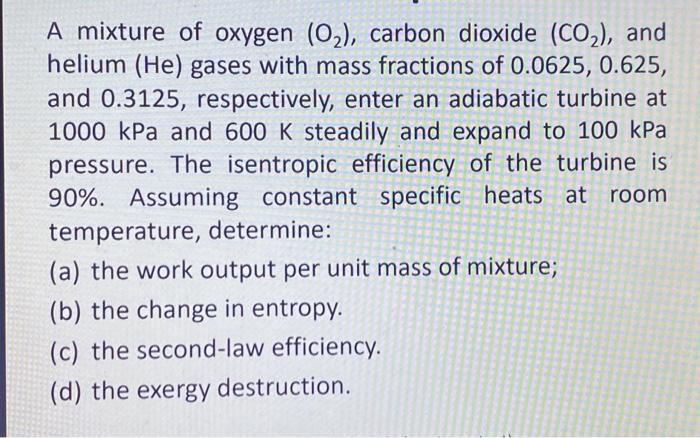Solved A mixture of oxygen (O2), carbon dioxide (CO2), and | Chegg.com