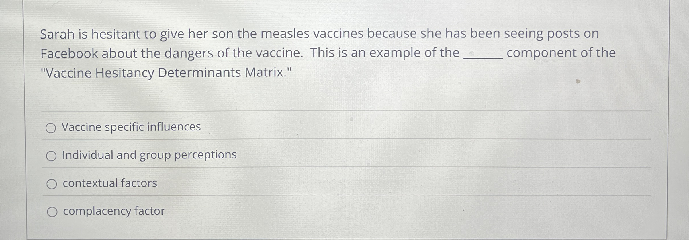 Solved Sarah is hesitant to give her son the measles | Chegg.com