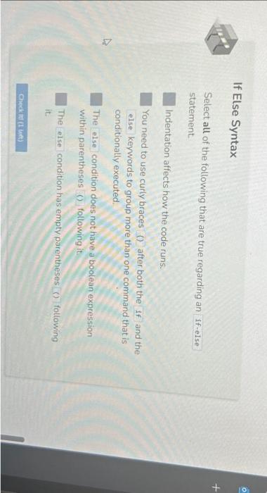 Solved Select all of the following that are true regarding | Chegg.com