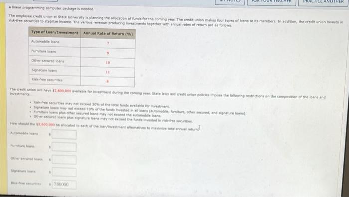 Solved Practice Another A Linear Programming Computer 