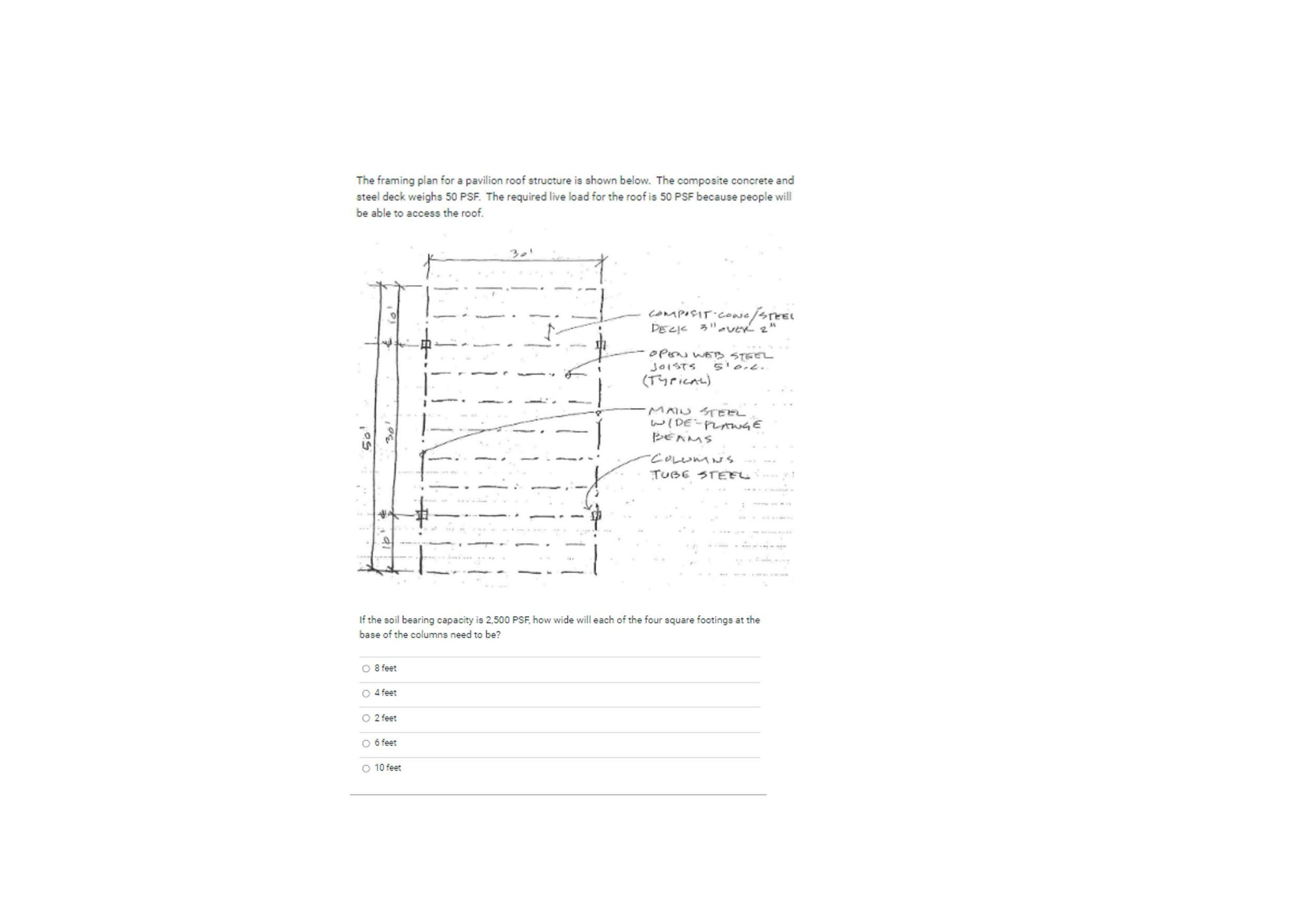 Solved The framing plan for a pavilion roof structure is | Chegg.com