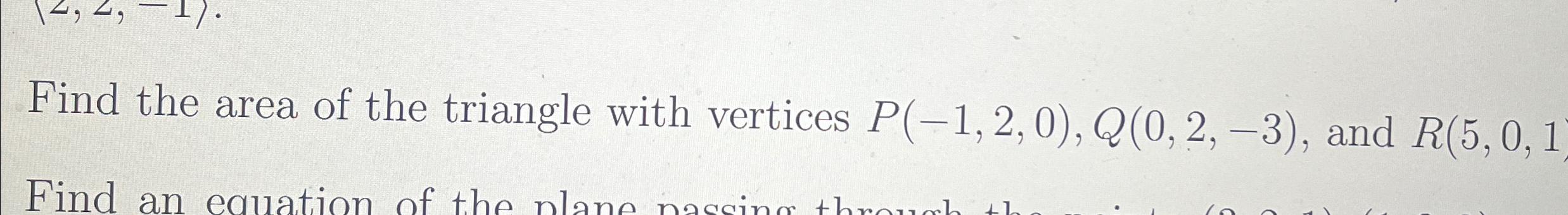 Solved Find the area of the triangle with vertices | Chegg.com