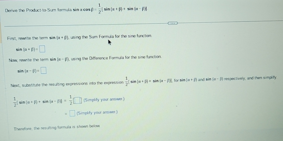 Solved Derive the Product-to-Sum formula | Chegg.com