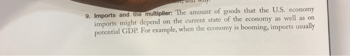 Solved 9. Imports and the multiplier: The amount of goods | Chegg.com