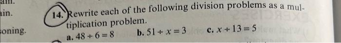Solved 4. Rewrite each of the following division problems as | Chegg.com