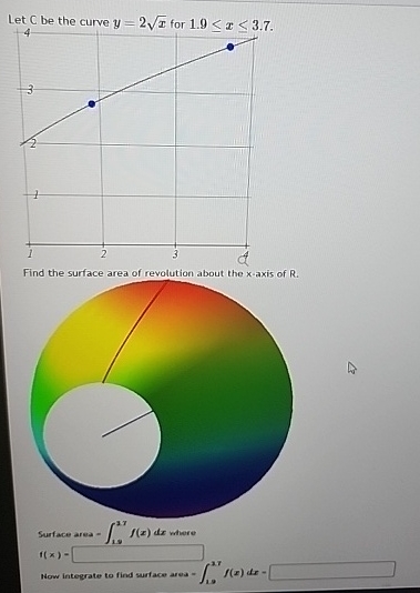 Solved Let C be the curve y=2x2 ﻿for 1.9≤x≤3.7.Find the | Chegg.com