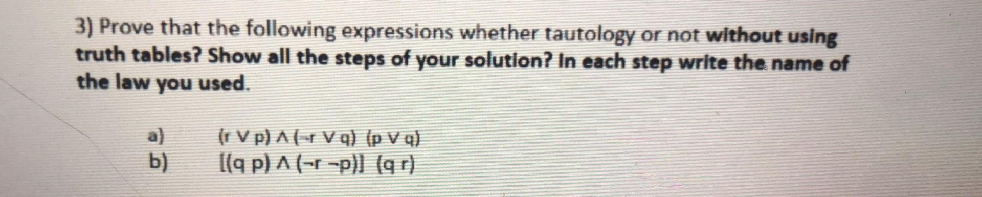 3) Prove that the following expressions whether | Chegg.com
