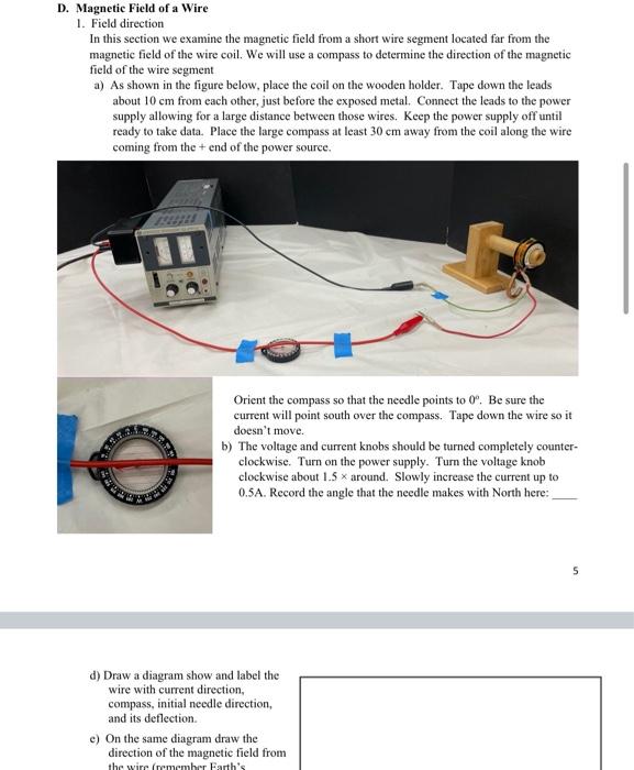 Solved D. Magnetic Field of a Wire 1. Field direction In | Chegg.com